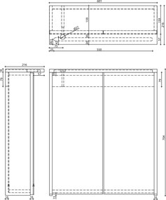 Aqualine Kawa STRIP galerka s LED osvětlením 60x70x22cm bílá