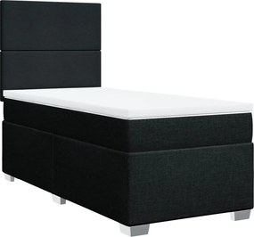 Box spring postel s matrací černá 90x200 cm textil 3292666