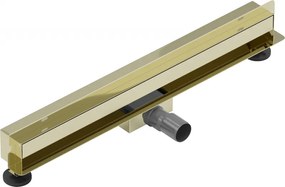 Mexen Flat nerezový sprchový žlab na zeď 70 cm vzor 2v1, zlatá, 1530070
