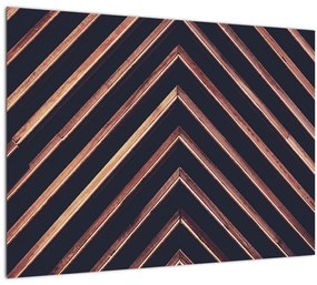 Obraz dřevěného motivu na černém pozadí (70x50 cm)