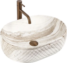 Rea Oktawia Saturn, umyvadlo na desku 500x355x150 mm, imitace kamene, REA-U3529