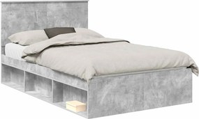 Rám postele s čelo Beton 120 x 190 cm Masivní borové dřevo 3409375