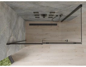 Mexen Omega sprchový kout 140x80cm, 8mm sklo, černý profil-čiré sklo, 825-140-080-70-00