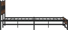 Kovový rám postele bez matrace hnědý dub 180 x 200 cm 3308512