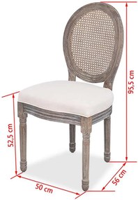 Jídelní židle 4 ks krémové textil 244090