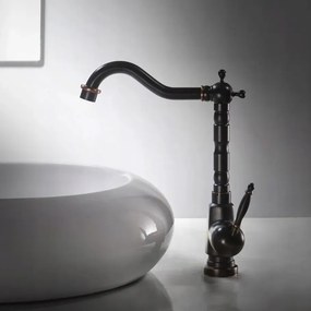 Umyvadlová baterie REA BONA OLD vysoká černá mat/mosaz
