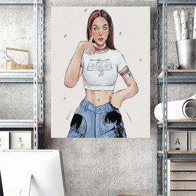 Gario Obraz na plátně Dívka v džínách - Vivian Lihonde Rozměry: 30 x 30 cm