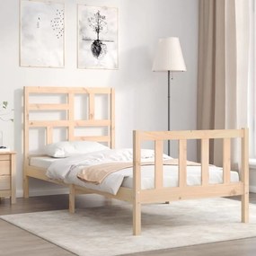 vidaXL Rám postele s čelem 90 x 200 cm masivní dřevo [3193065] Barva: Přírodní