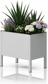Malý šedý kovový kryt na květináč: DAISY 400 x 350 x 250 mm