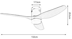 ZEVENTI - LED Stropní ventilátor PADUA LED/18W/230V Wi-Fi Tuya černá/hnědá + DO