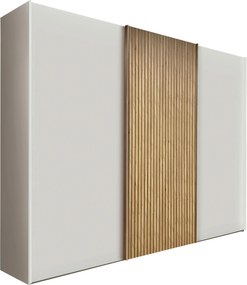 XXXLutz SKŘÍŇ S POSUVNÝMI DVEŘMI, bílá, dub bianco, 300/217/67 cm Novel - Šatní skříně - 000442031401