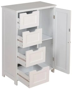 78628 Miadomodo Úložná skříňka se 4 šuplíky, 55 x 30 x 82 cm, bílá