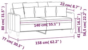 2místná pohovka vínová 140 cm samet - Default Title