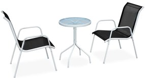 vidaXL Marketos 3dílný bistro set ocelový černý