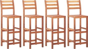 vidaXL Barové stoličky 4 ks masivní akáciové dřevo [312418] Barva: Hnědá