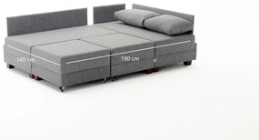 Designová rohová sedačka Ramesha 280 cm šedá - pravá