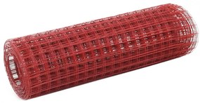 Pletivo ke kurníku ocel PVC vrstva 10 x 0,5 m červené 143670