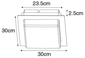 Moderní stropní svítidlo černé čtvercové vč. LED IP44 - Lys