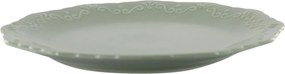 Zelený porcelánový jídelní talíř s krajkou Provence lace verte - Ø 27 cm