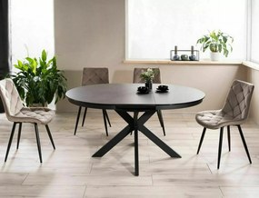 Jídelní rozkládací stůl Porto 120/160 cm keramika šedý/černý