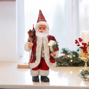 Vánoční dekorace Mikuláš červená / bílá 40 cm