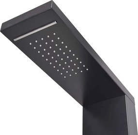 Sprchový panel set hliníkový matný černý 142373