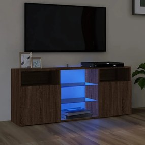 TV skříňka s LED osvětlením hnědý dub 120 x 30 x 50 cm