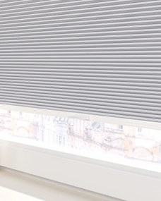 Plisé roleta na míru Honeycomb barva bílá látka reflexní, zatemňovací
