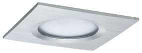 Paulmann 93895 Premium LED Slim Coin, hranatá zápustná bodovka 3x6,8W LED 2700K stmívatelná, broušený hliník, 7,8x7,8cm, IP44