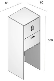 Sconto Skříň nad pračku LAVANDE bílá