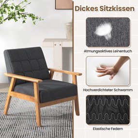Costway Moderní akcentové křeslo s knoflíkovým prošíváním vyrobené z prodyšné