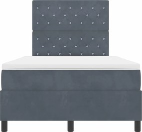 Postel s boxspringem s matrací Tmavě šedá 120 x 200 cm samet 3339759