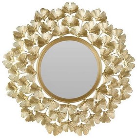 DekorStyle Nástěnné zrcadlo GINKGO BILOBA 52 cm zlaté