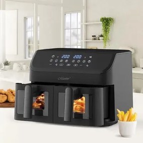 Maestro MR-758 černá / Teplovzdušná fritéza / 2x 4,5 l / 2000 W / 8 pr