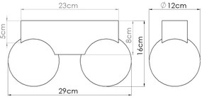 Sollux SL.1683 - Stropní svítidlo BULBO 2xG9/8W/230V buk/bílá