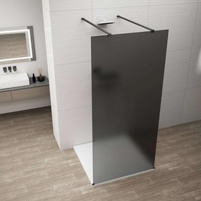 Polysan Esca - Sprchová stěna Walk-In 110x210 cm, Antidrop, kouřové matné sklo/matná černá ES1411-06