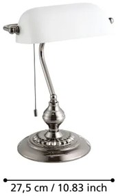 Eglo 901019 - Stolní lampa BANKER 1xE27/60W/230V bílá/lesklý chrom