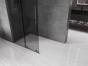 Mexen Velar L, posuvná sprchová zástěna Walk-in 100 x 200 cm, 8mm šedé sklo, grafit broušený, 871-100-003-43-66