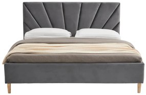Čalouněná skandinávská postel 120x200 Scandi line 3 Grafitový Velvet