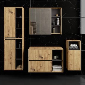 Skříňka pod umyvadlo VAMI W90 2SZ dub artisan / garafitová / šedá
