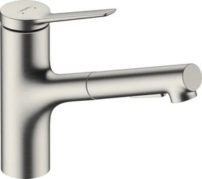Hansgrohe Zesis M33 dřezová baterie s vytahovací sprškou, 2 proudy nerez 74821800