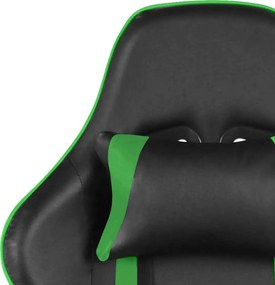 vidaXL Otočná herní židle s podnožkou PVC [20488] Barva: Zelená
