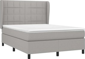 Box spring postel s matrací světle šedá 140 x 200 cm textil 3127965