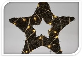 Vánoční LED hvězda Browee tmavě hnědá, 30 LED, 39 x 37 x 4 cm