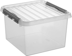 Box s víkem Q-Line, 40 × 40 × 26 cm, 26 l, transparentní
