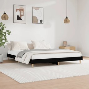 Rám postele černý 160 x 200 cm kompozitní dřevo