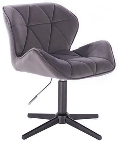 LuxuryForm DESIGN Otočná židle MILANO VELUR na černém kříži - tmavě šedá