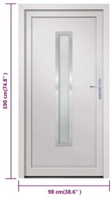 Vchodové dveře bílé 98 x 190 cm PVC,  3187892