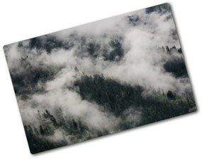 Wallmuralia Kuchyňská deska skleněná Mlha nad lesem 80x52 cm