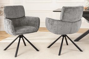 Designová otočná židle Parthenia šedá